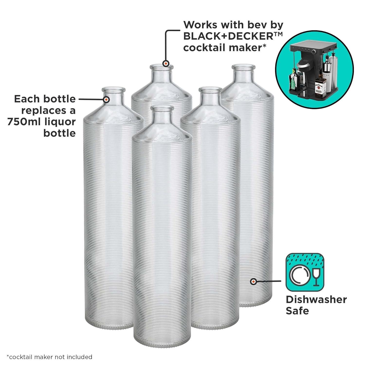 BLACK+DECKER bev Cocktail Maker Glass Liquor Dispenser Bottles ...