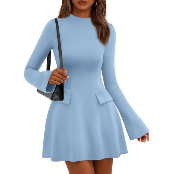 PRETTYGARDEN Women’s Elegant Holiday Short Dress 2026 Fall Bell Long ...