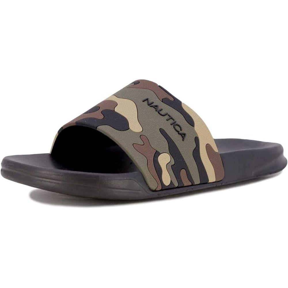 Nautica Men’s Slip-On Slide Sandals(Olive Camo Callo) - Nautica Sales